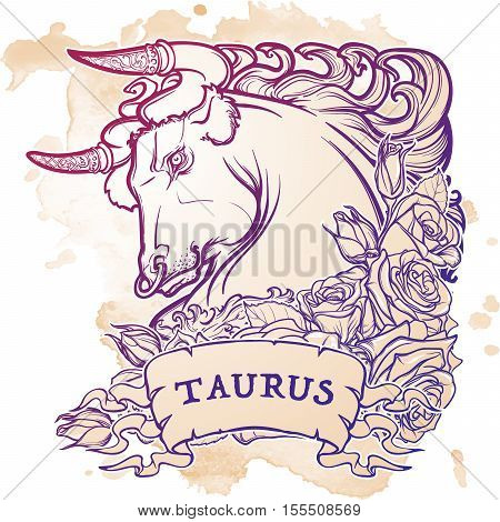 Zodiac Sign Taurus. Vector & Photo (Free Trial) | Bigstock