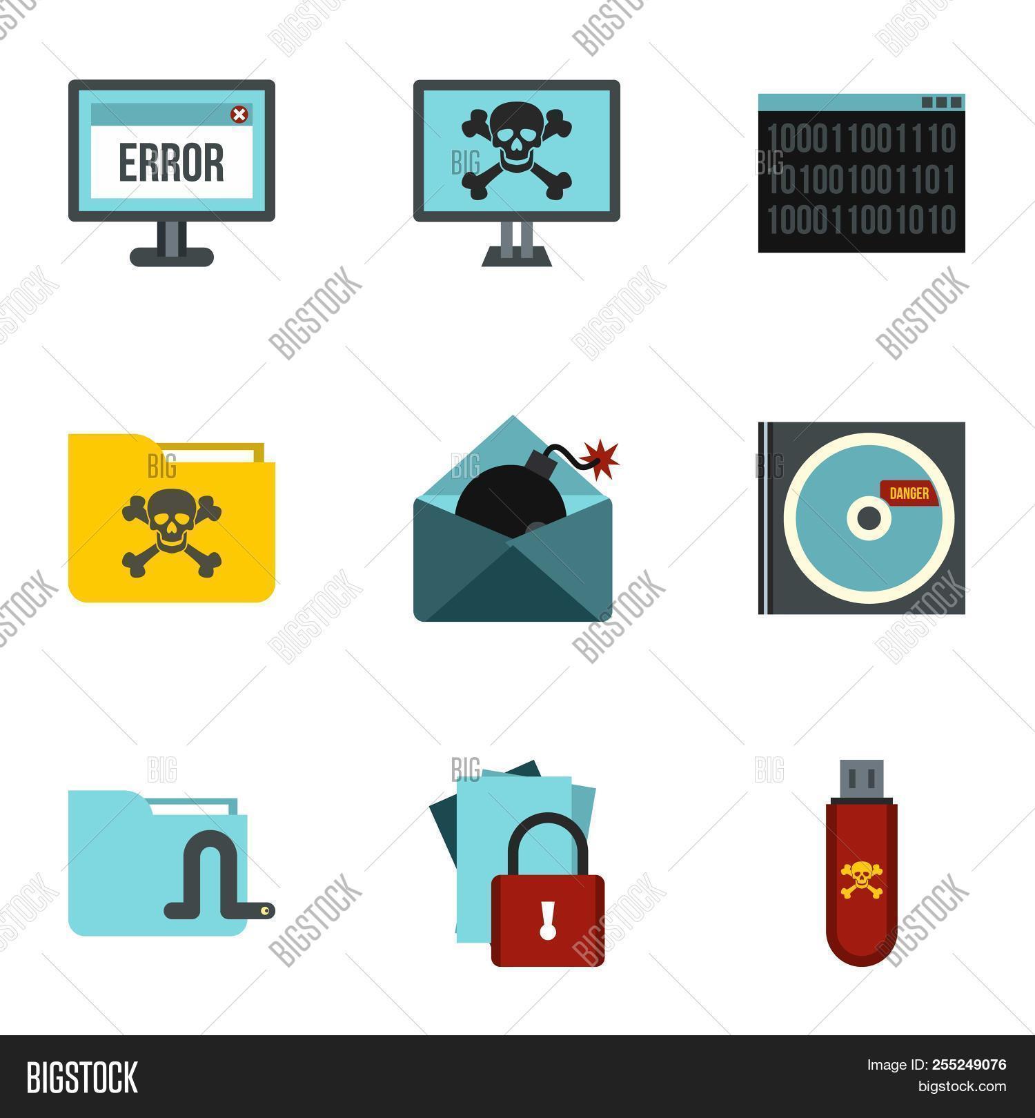 Ddos Attack Icons Set Image & Photo (Free Trial) | Bigstock