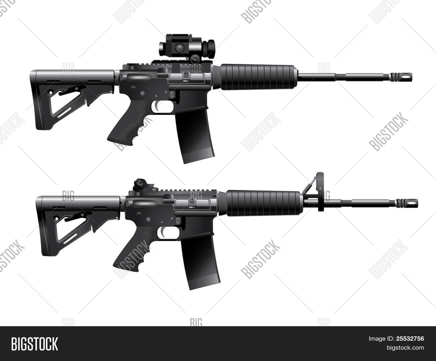Assault Rifle Vector & Photo (Free Trial) | Bigstock