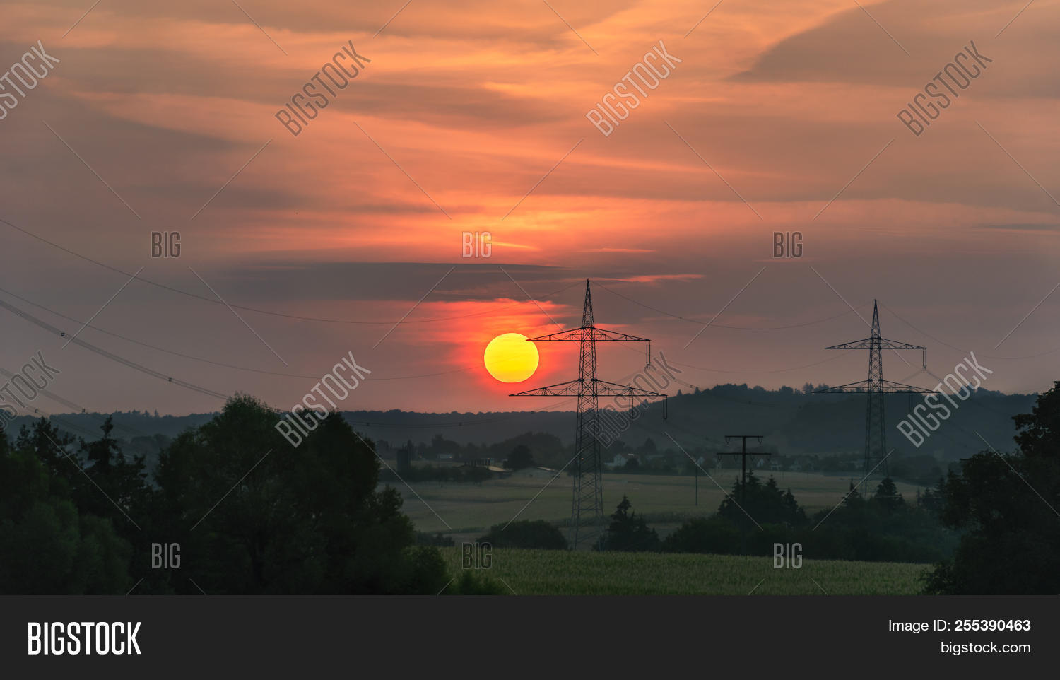 Red Sun Rising Over Image & Photo (Free Trial) | Bigstock