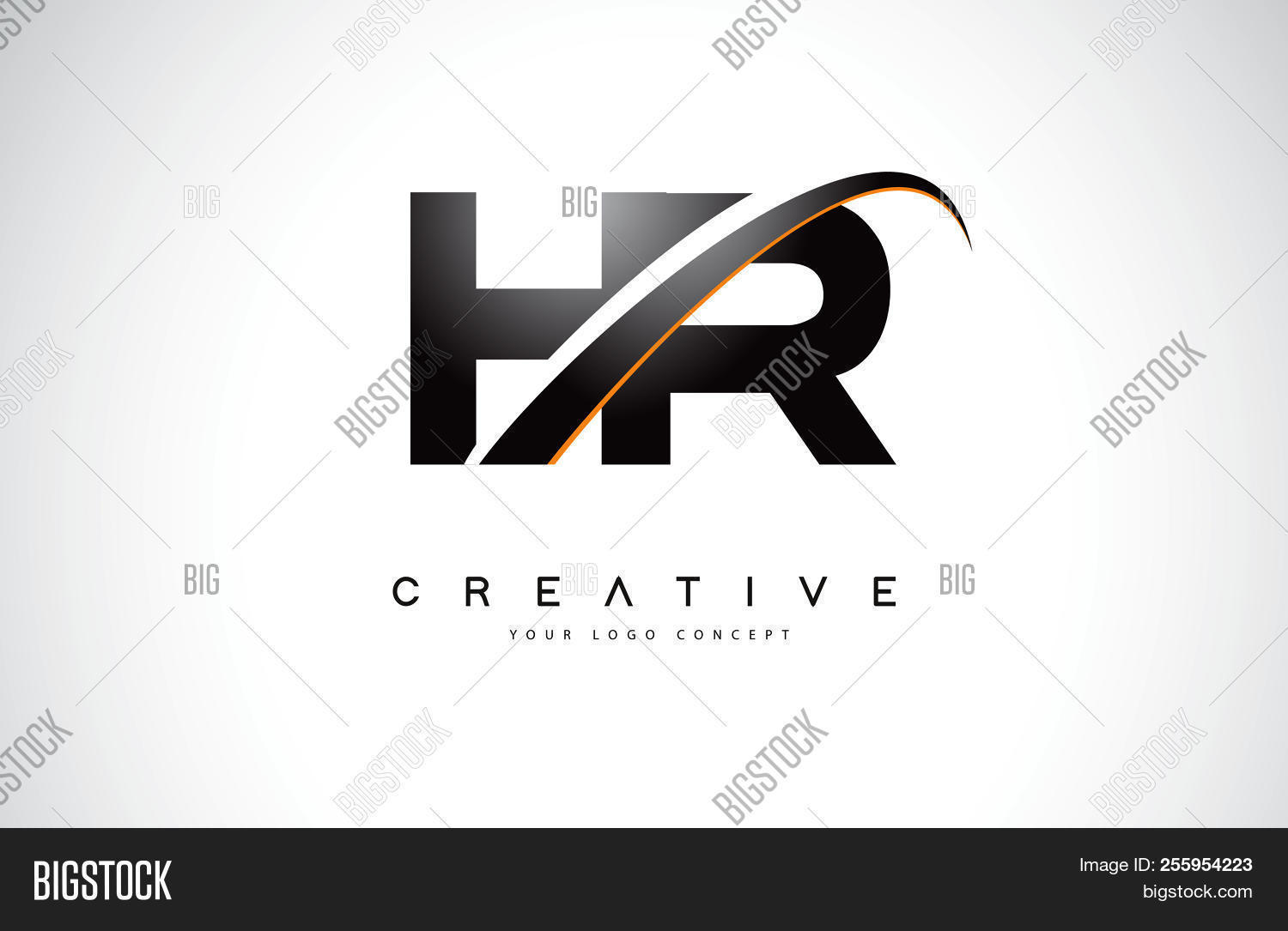 Hr H R Swoosh Letter Vector & Photo (Free Trial) | Bigstock