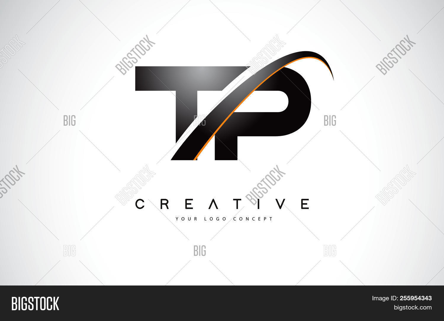 Tp T P Swoosh Letter Vector & Photo (Free Trial) | Bigstock
