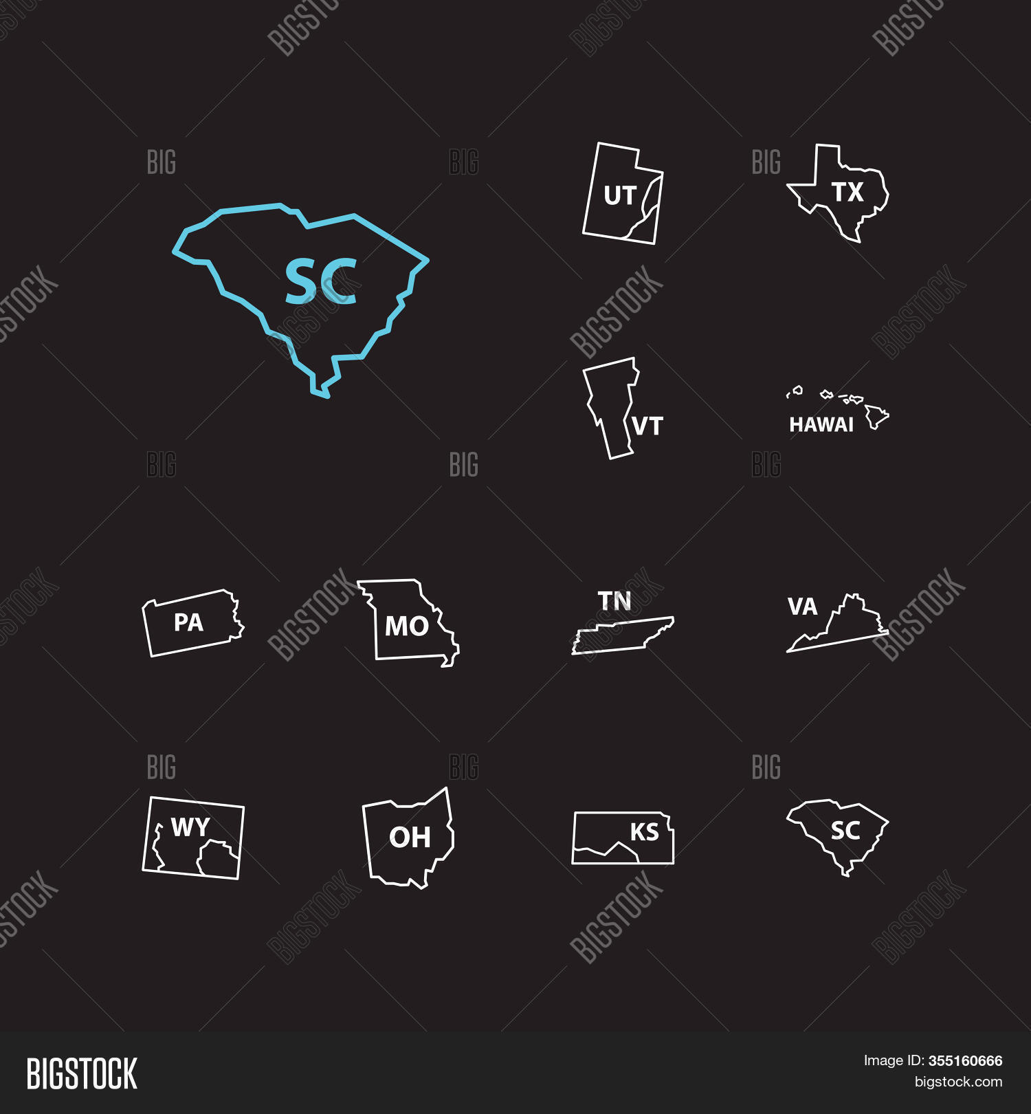 Us Map Icons Set. Image & Photo (Free Trial) | Bigstock