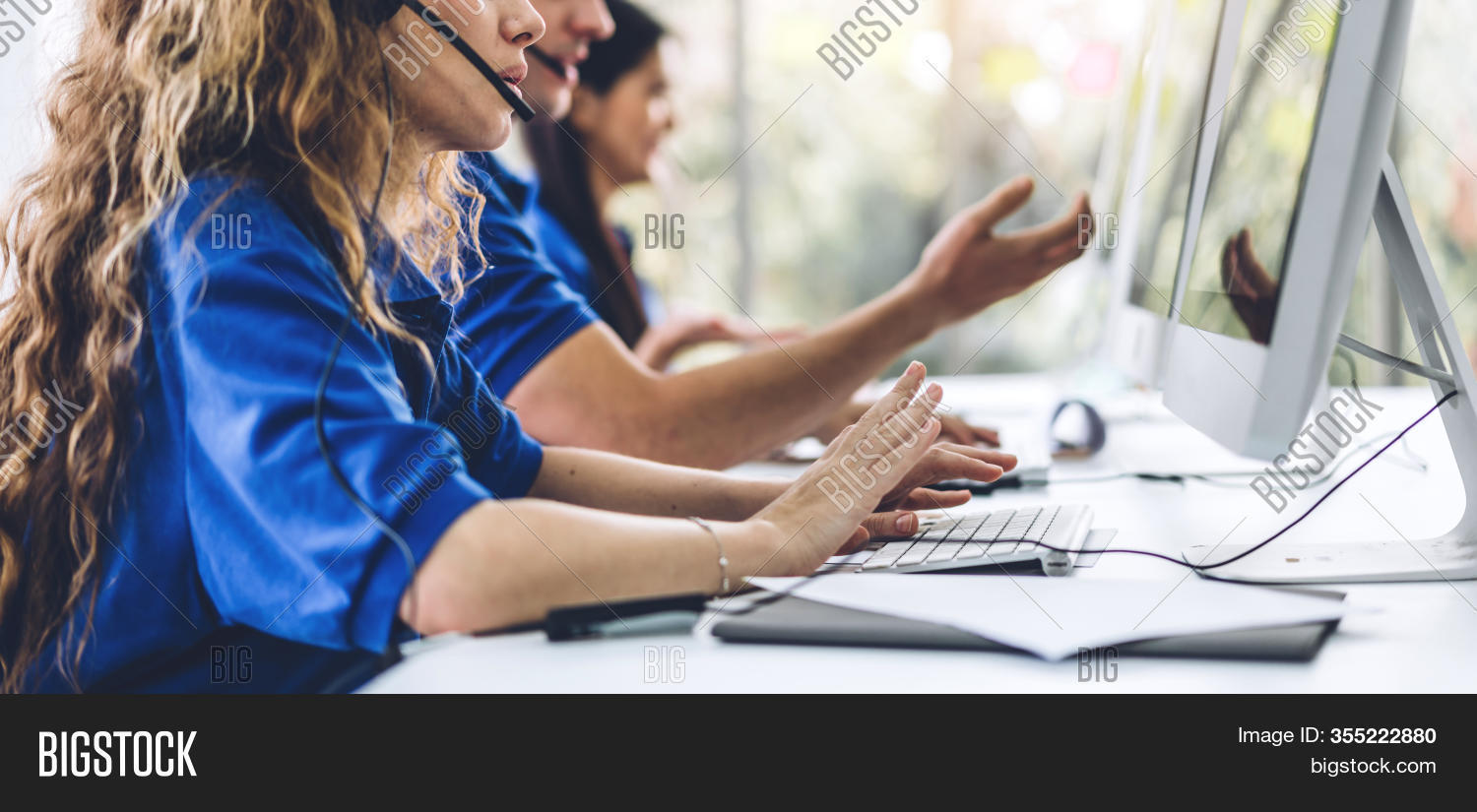 Group Call Center Image & Photo (Free Trial) | Bigstock