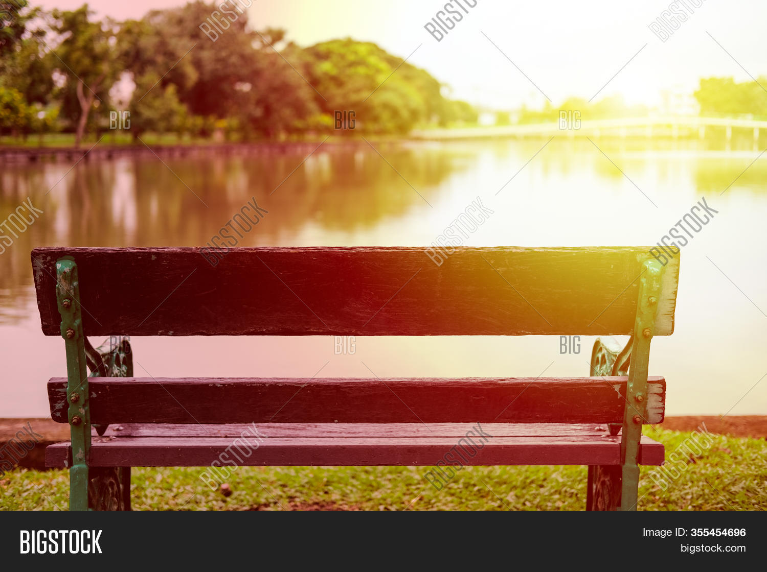 Benches Front Lake Image & Photo (Free Trial) | Bigstock