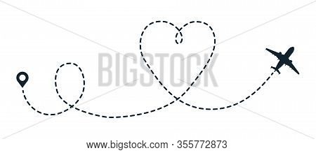 Heart Airplane Dotted Vector & Photo (Free Trial) | Bigstock