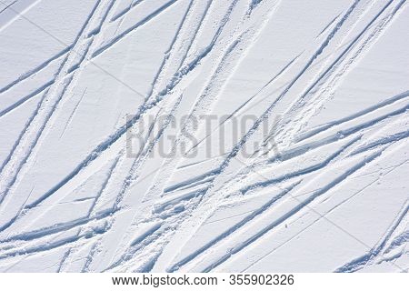 Ski Tracks Fresh Snow Image & Photo (Free Trial) | Bigstock
