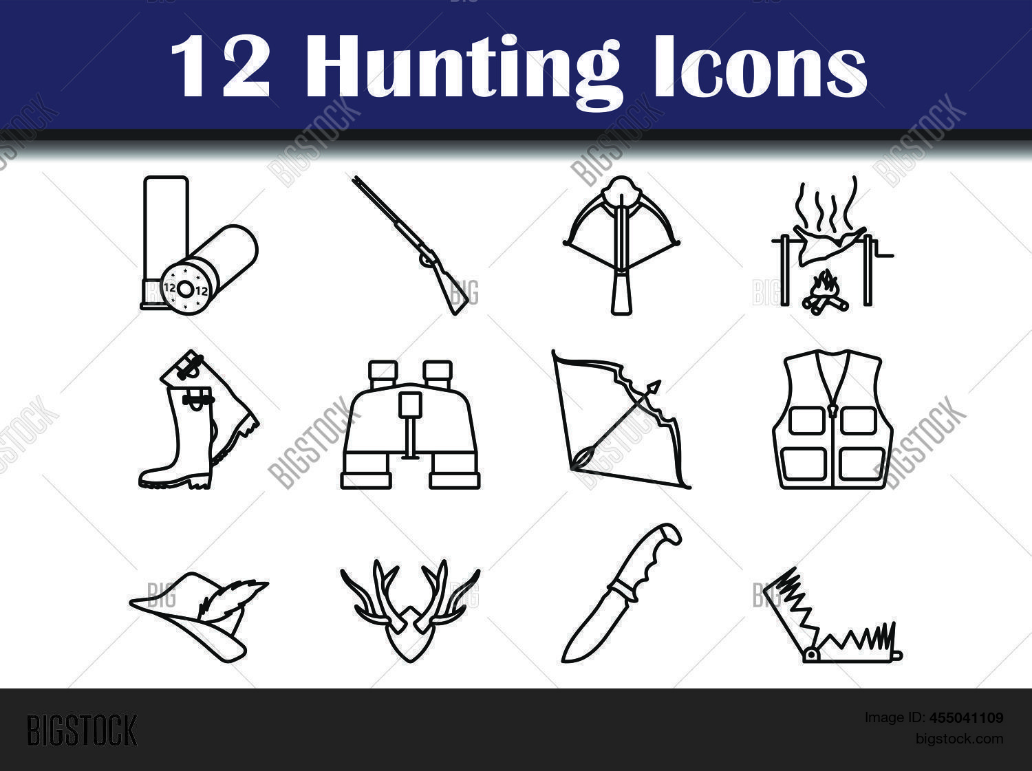 Hunting Icon Set. Vector & Photo (Free Trial) | Bigstock