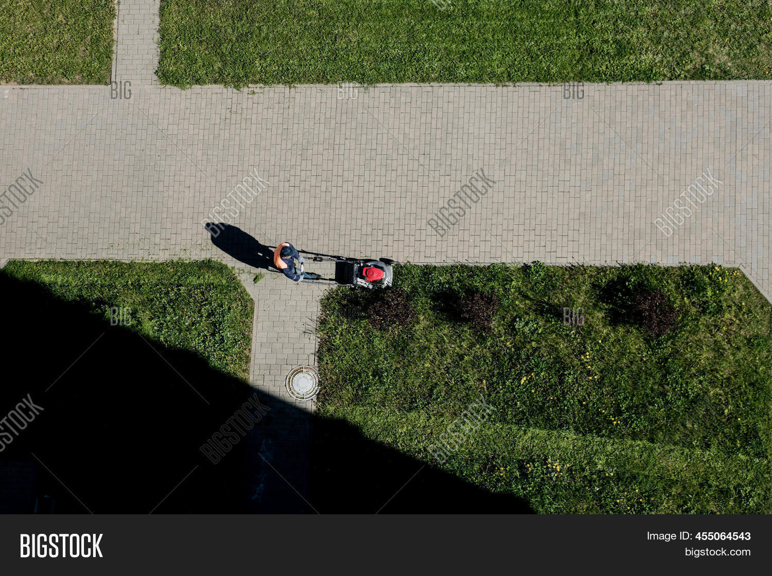 Man Mowing Lawn. Top Image & Photo (Free Trial) | Bigstock