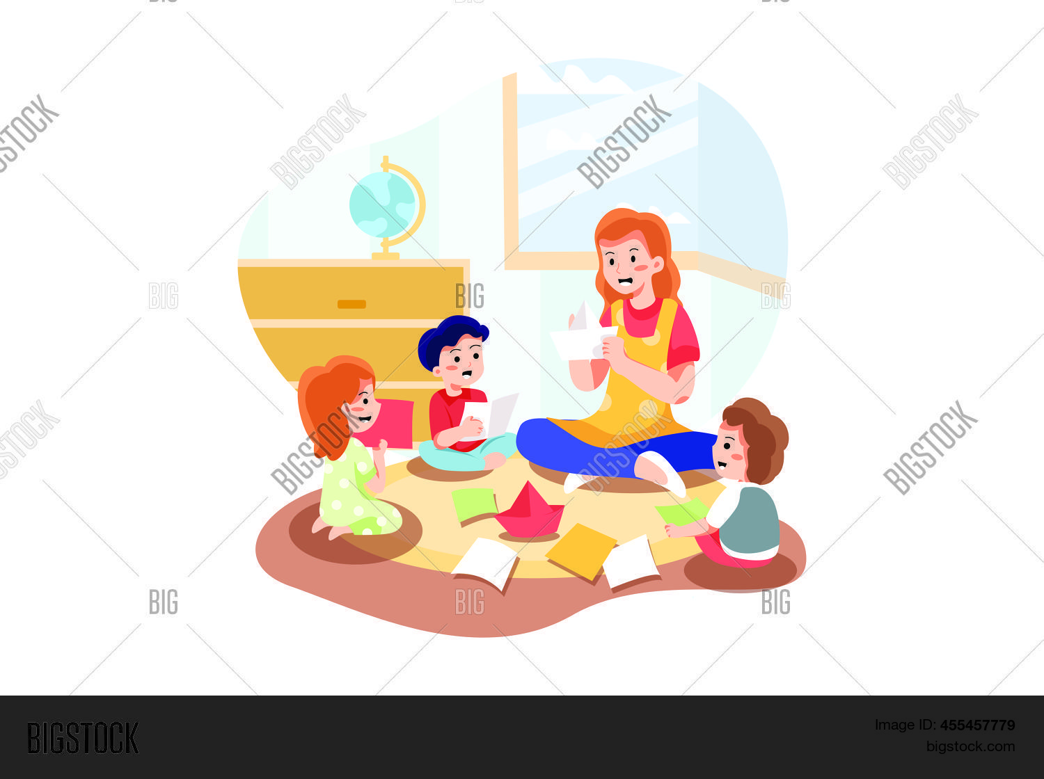 Playschool Teacher Vector & Photo (Free Trial) | Bigstock