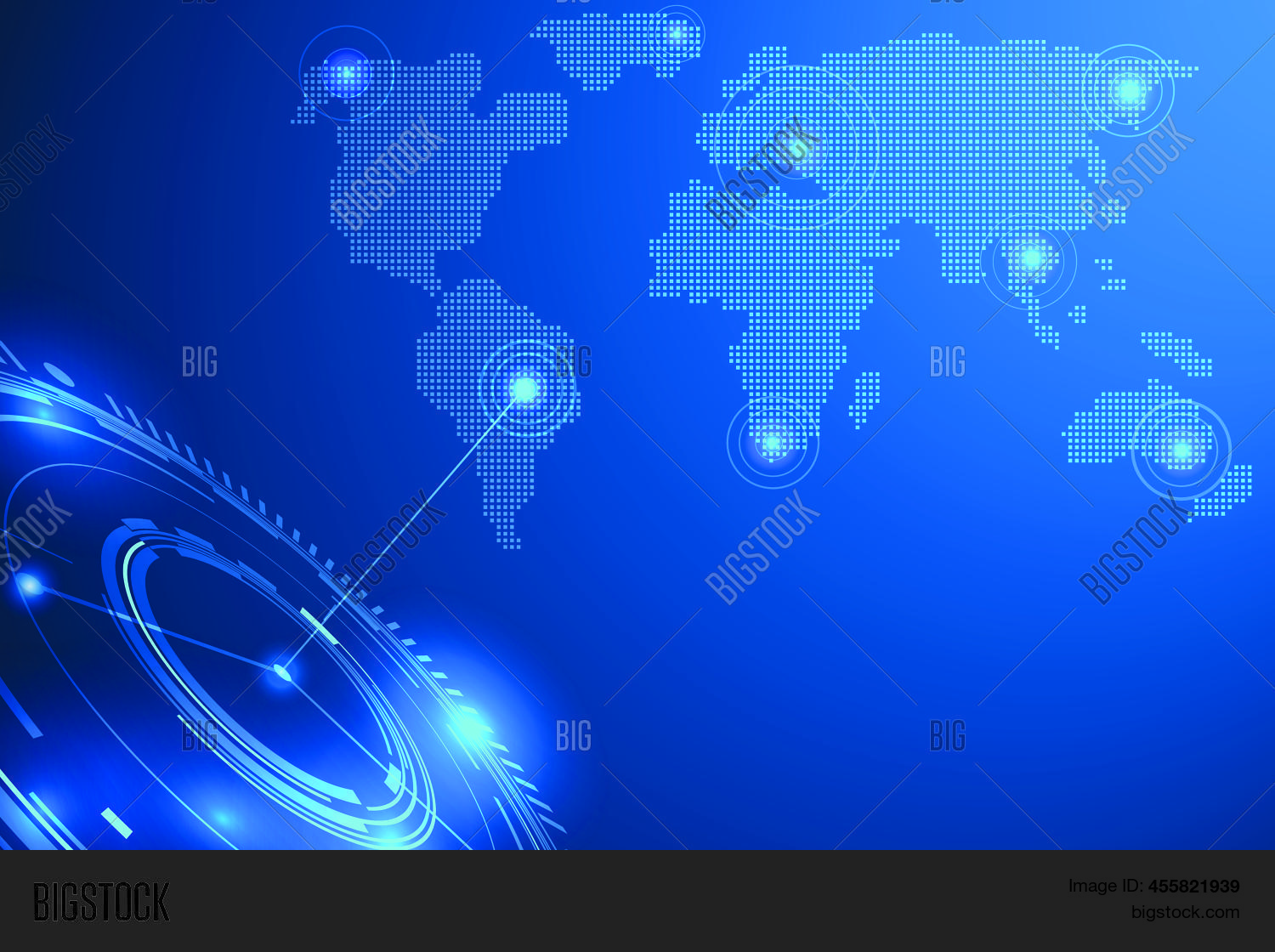 Blue Hi Tech World Vector & Photo (Free Trial) | Bigstock