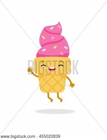 Cartoon Pink Jump Ice Vector & Photo (Free Trial) | Bigstock