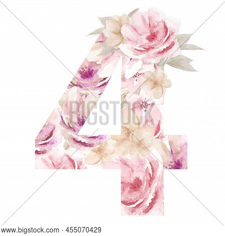 Number 4 Floral Image & Photo (Free Trial) | Bigstock