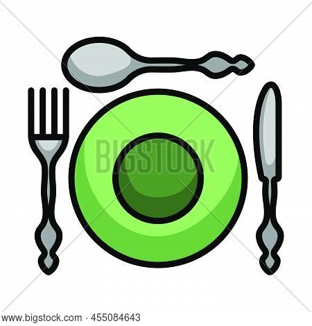 Icon Silverware Plate Vector & Photo (Free Trial) | Bigstock
