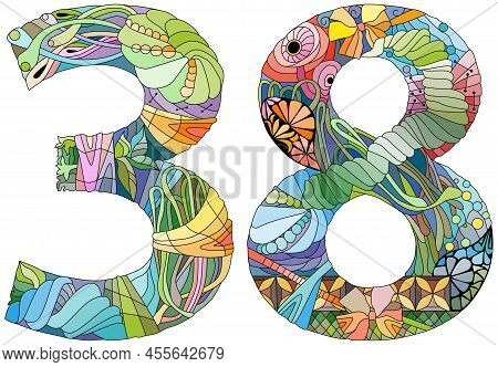 38 Number Vintage Vector & Photo (Free Trial) | Bigstock