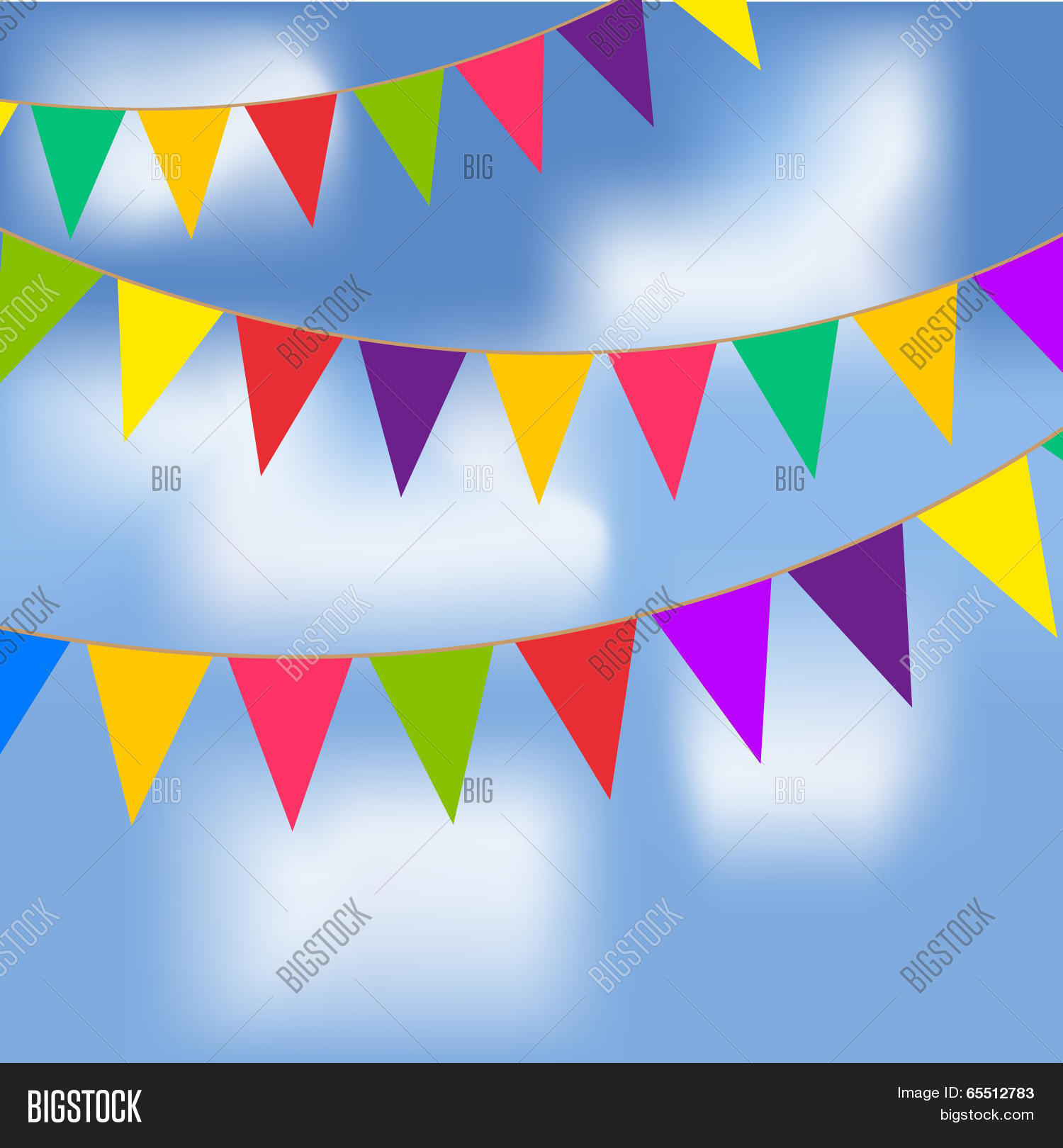 Party Flags Blue Sky Vector & Photo (Free Trial) | Bigstock