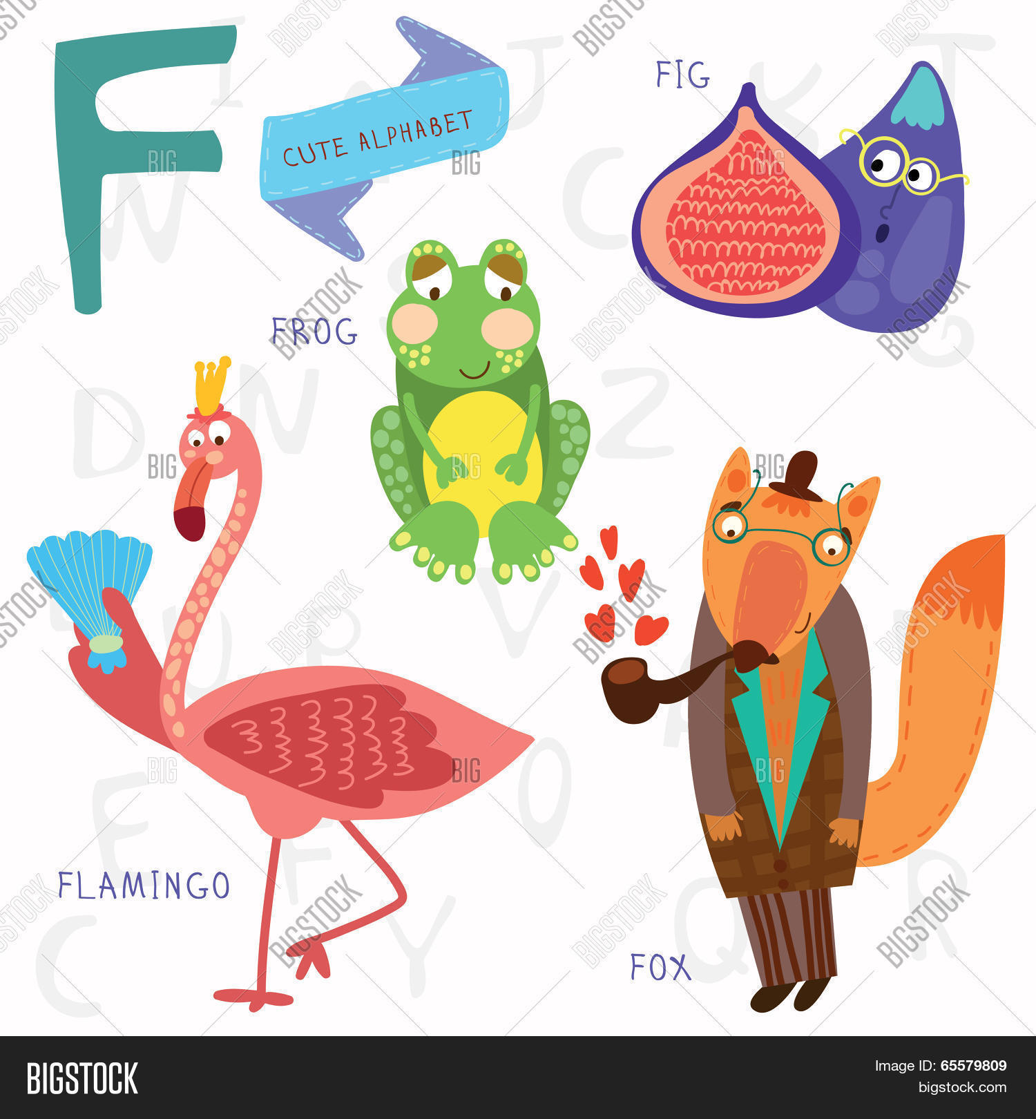 Very Cute Alphabet.f Vector & Photo (Free Trial) | Bigstock