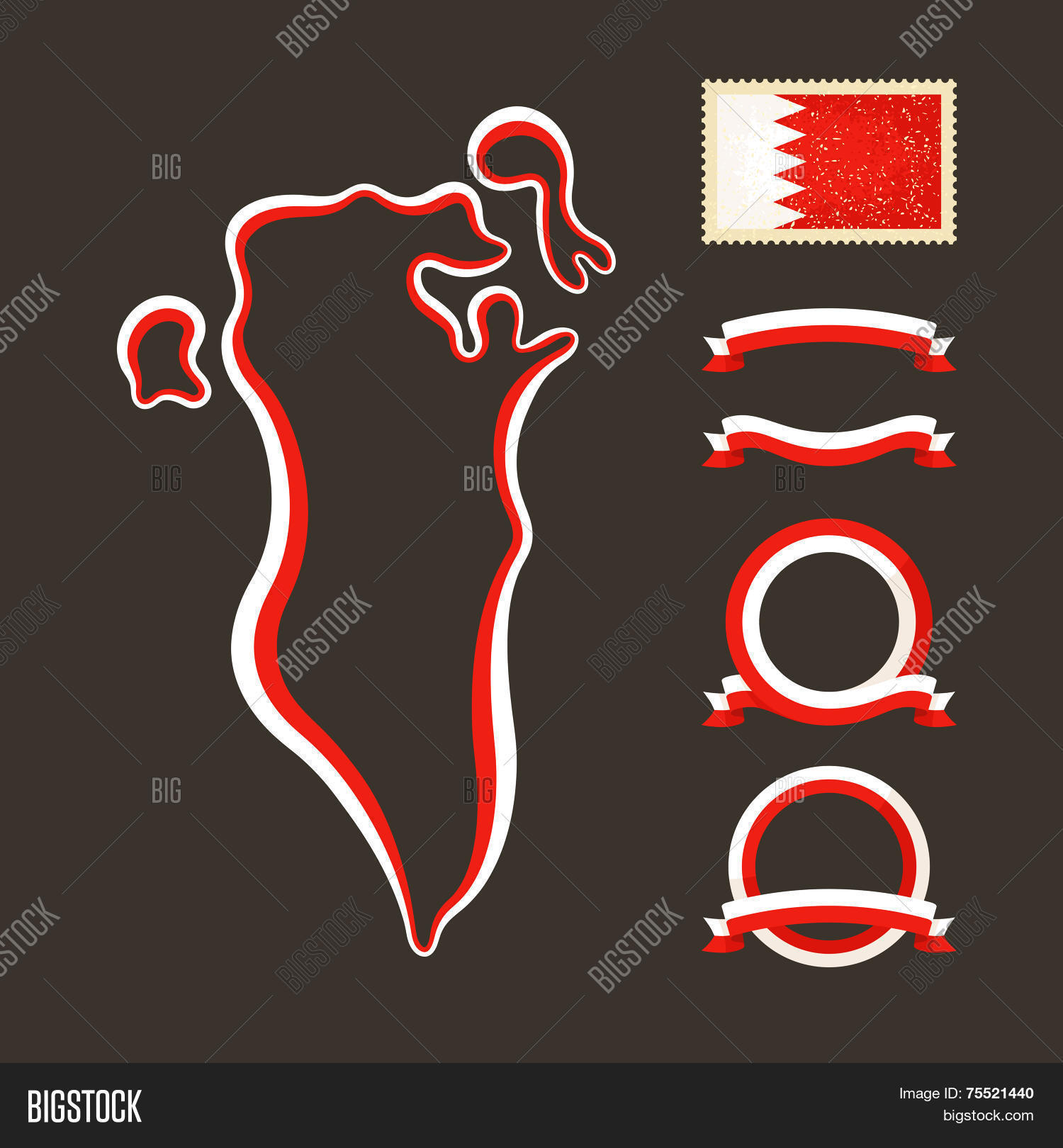 Outline Map Bahrain. Vector & Photo (Free Trial) | Bigstock