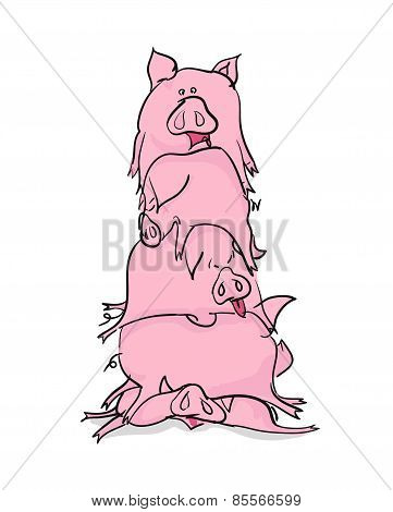 Bunch Pigs. Animals Vector & Photo (Free Trial) | Bigstock