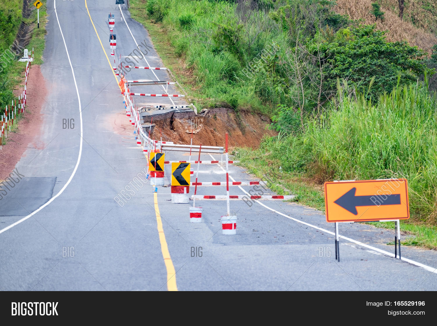 Damaged Road Caution Image & Photo (Free Trial) | Bigstock