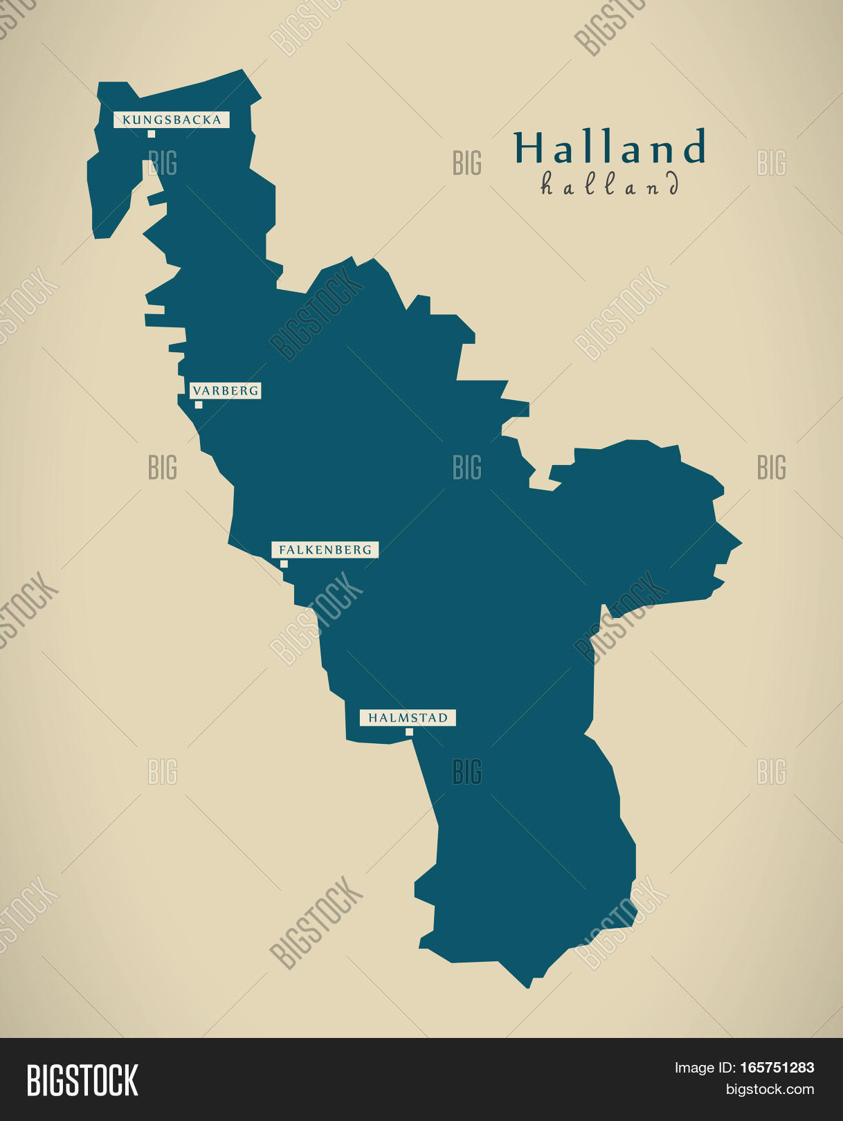 Modern Map - Halland Image & Photo (Free Trial) | Bigstock