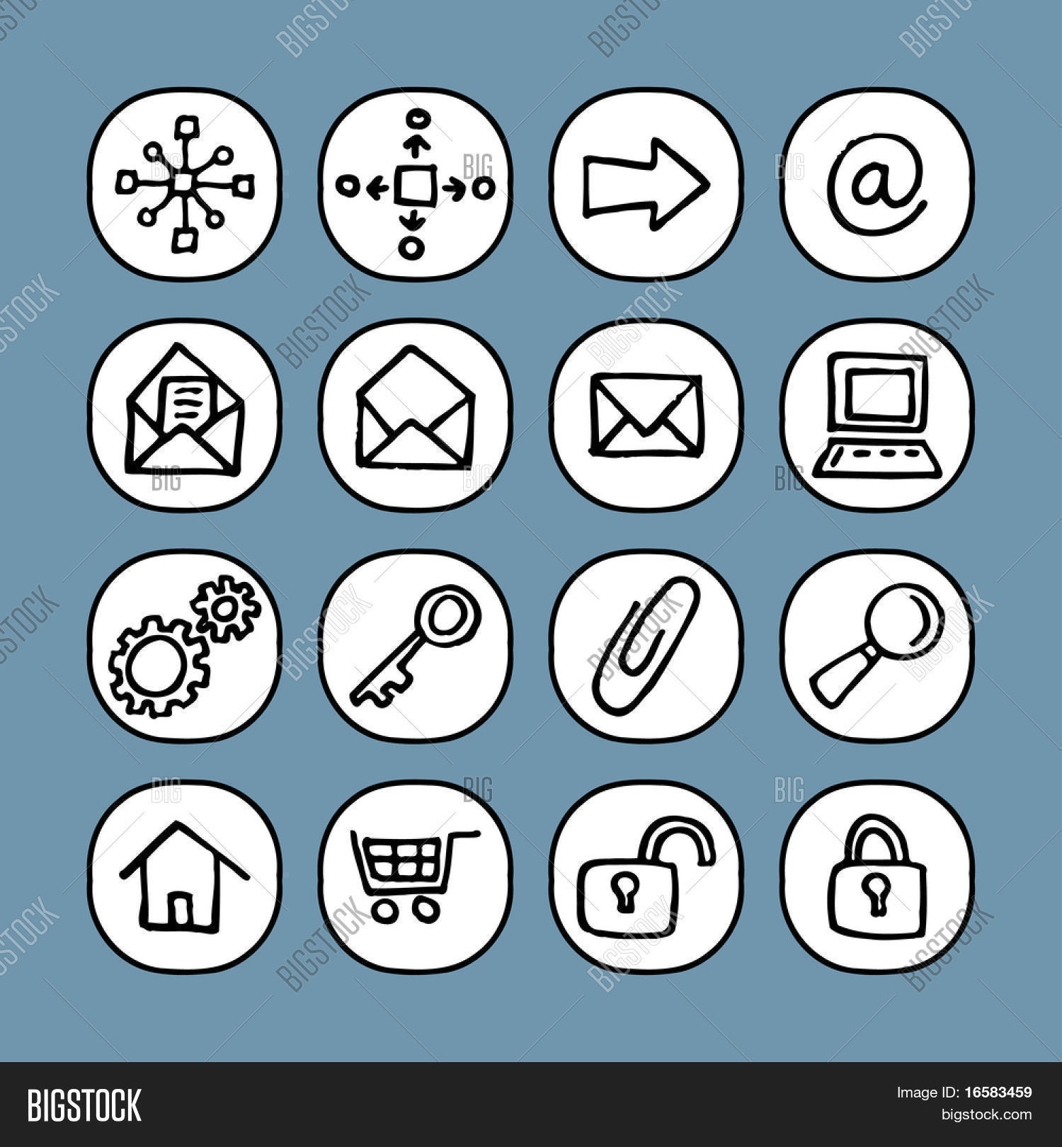 Black White Icon Set Vector & Photo (Free Trial) | Bigstock