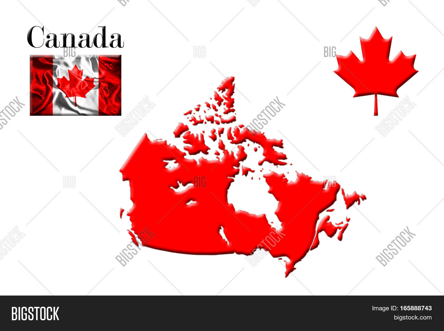 Canadian Map Flag Image & Photo (Free Trial) | Bigstock