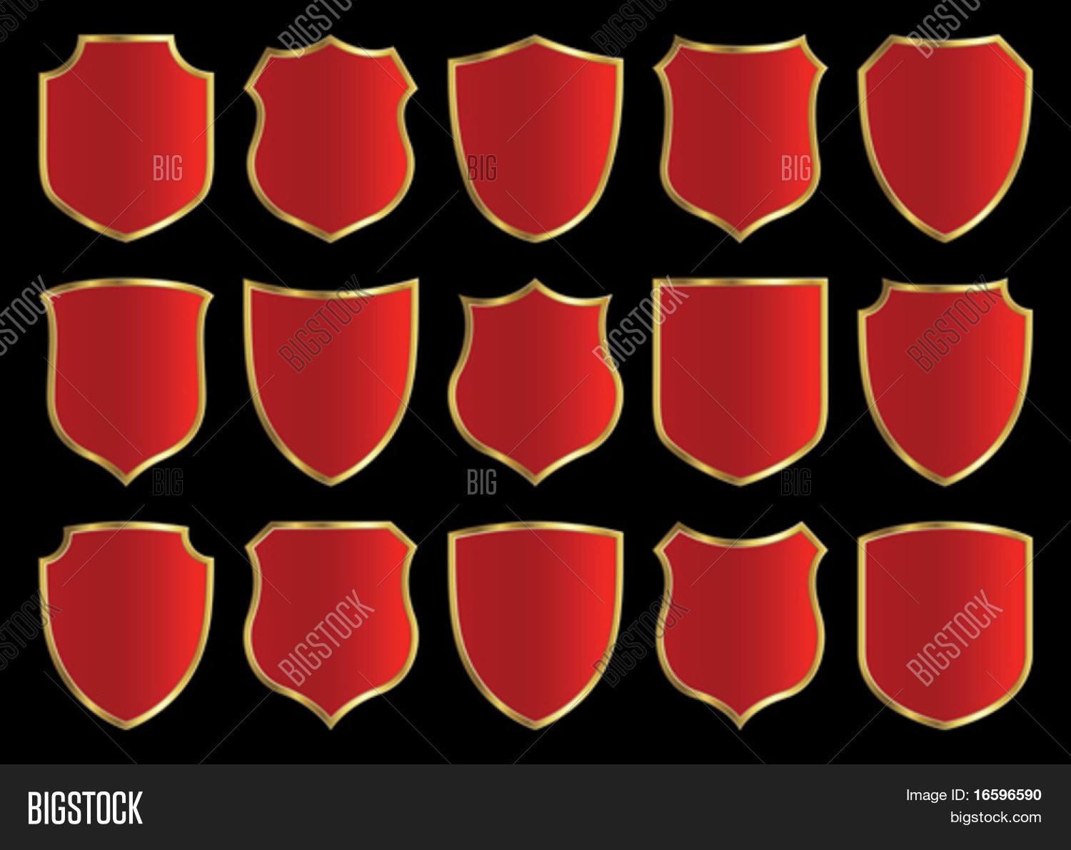 Red Shield Golden Vector & Photo (Free Trial) | Bigstock