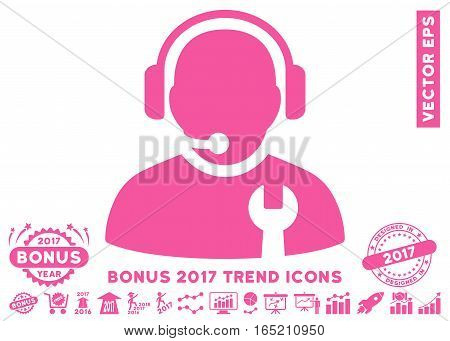 Pink Service Operator Vector & Photo (Free Trial) | Bigstock