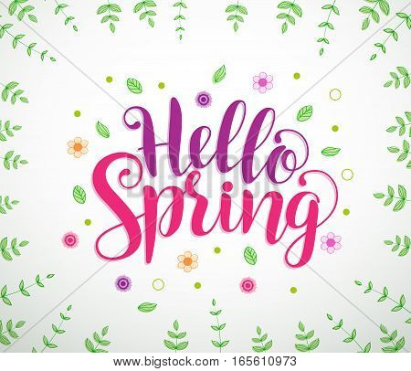 Hello Spring Text Vector & Photo (Free Trial) | Bigstock