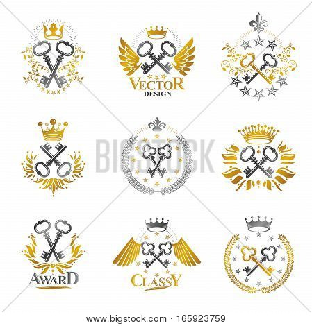 Ancient Keys Emblems Vector & Photo (Free Trial) | Bigstock