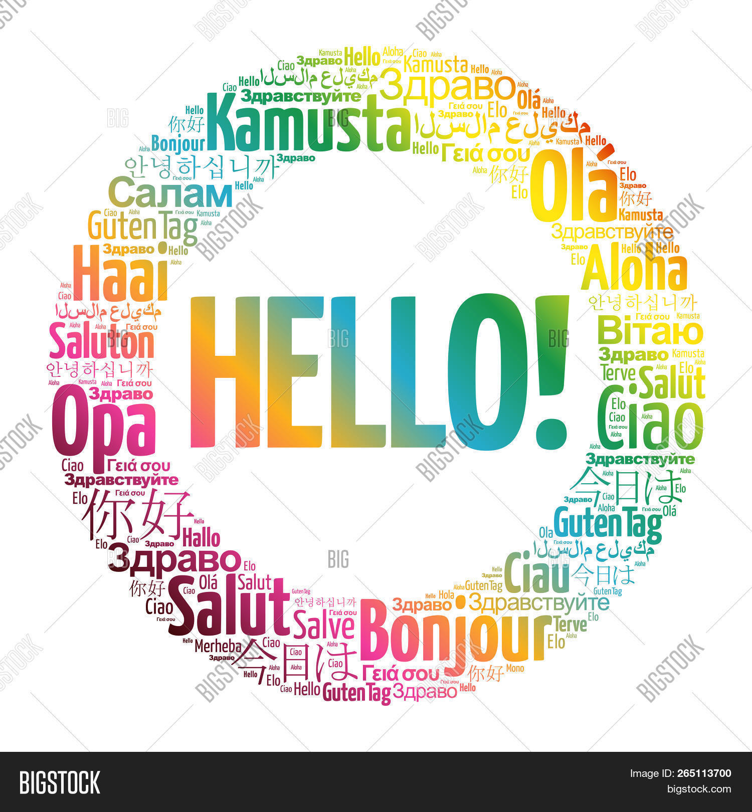 Hello Word Cloud Image & Photo (Free Trial) | Bigstock