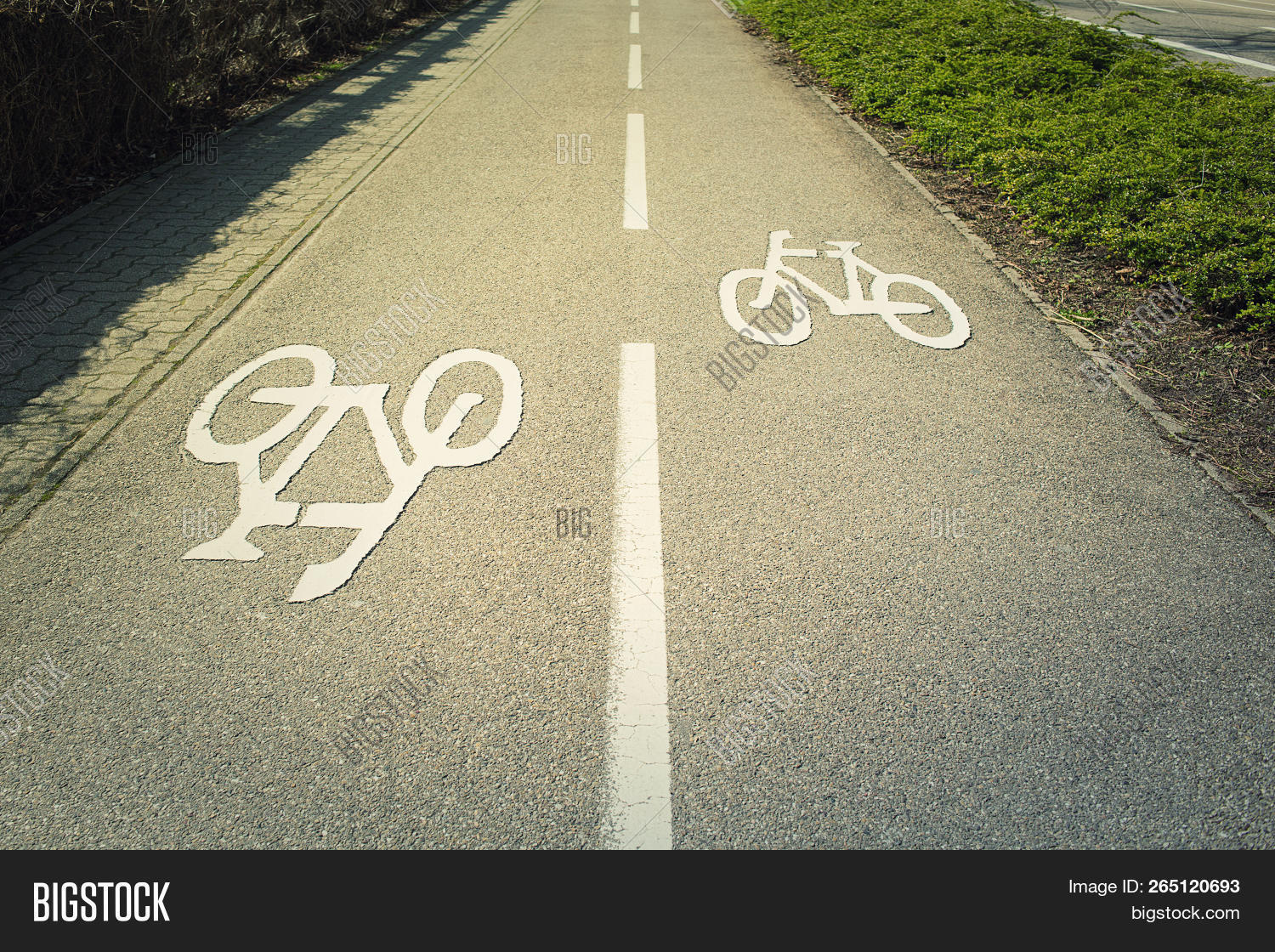 Bike Lane Asphalt Road Image & Photo (Free Trial) | Bigstock