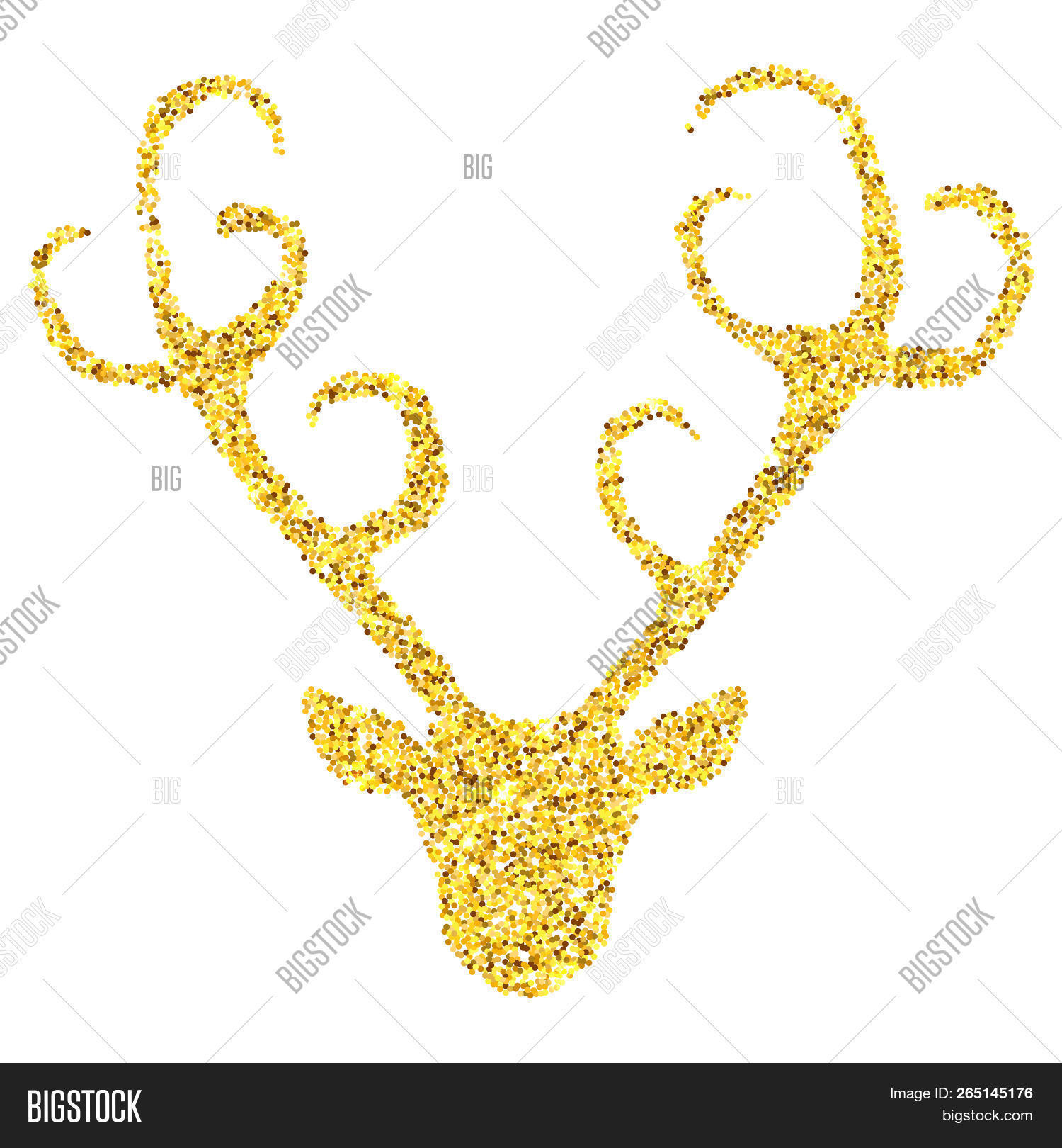 Gold Glitter Deer Vector & Photo (Free Trial) | Bigstock