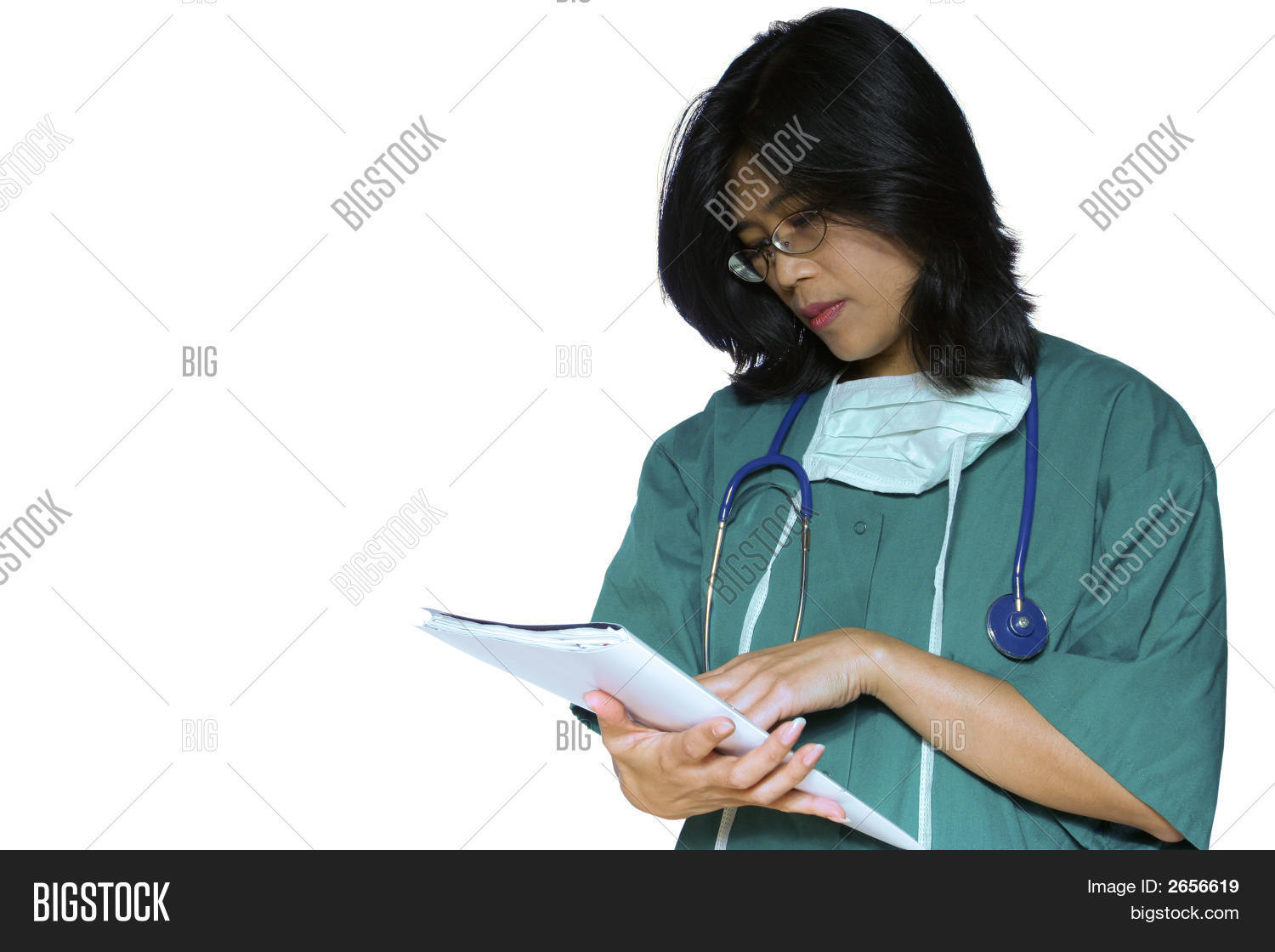 Nurse Checking Folder Image & Photo (Free Trial) | Bigstock