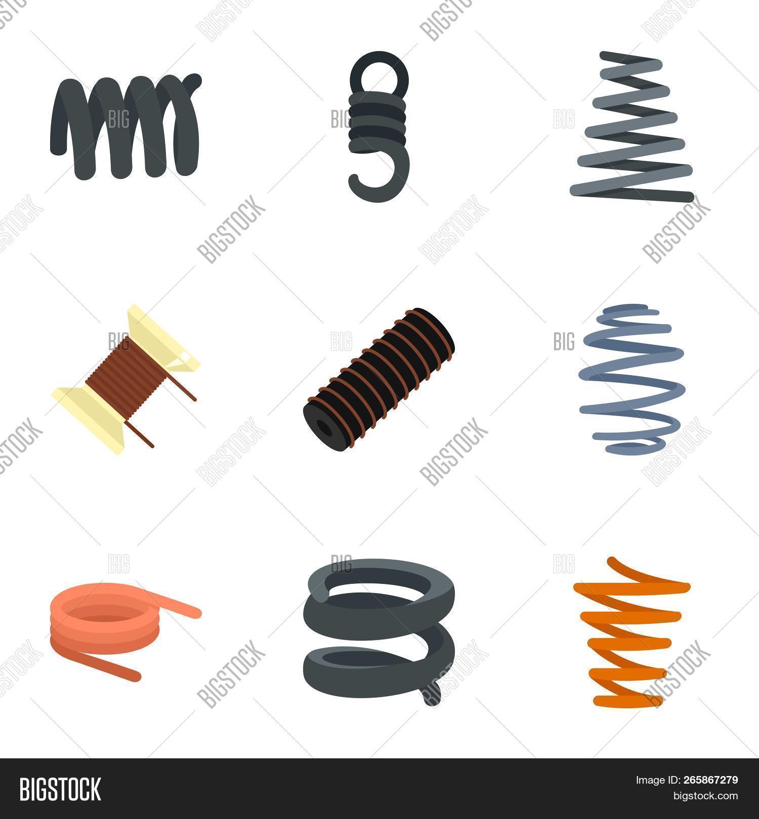 Coil Spring Icon Set. Image & Photo (Free Trial) | Bigstock