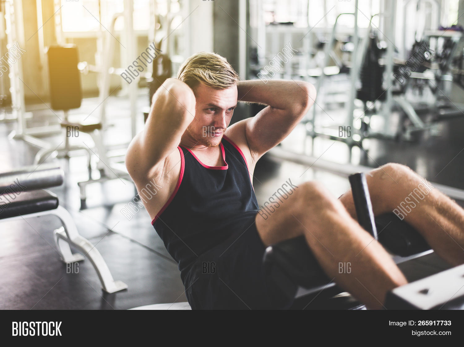 Storng Man Doing Situp Image & Photo (Free Trial) | Bigstock