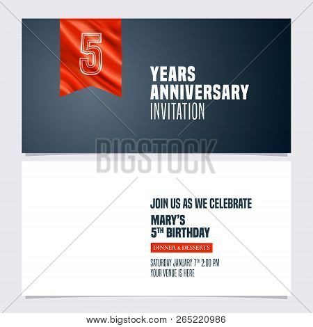 5 Years Anniversary Vector & Photo (Free Trial) | Bigstock