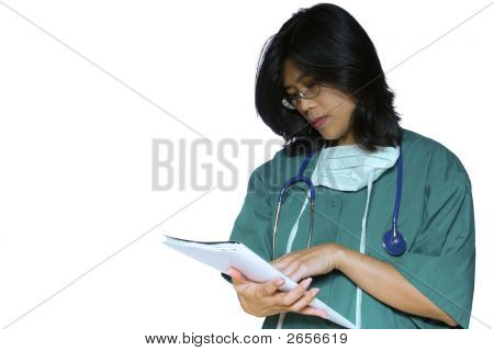 Nurse Checking Folder Image & Photo (Free Trial) | Bigstock