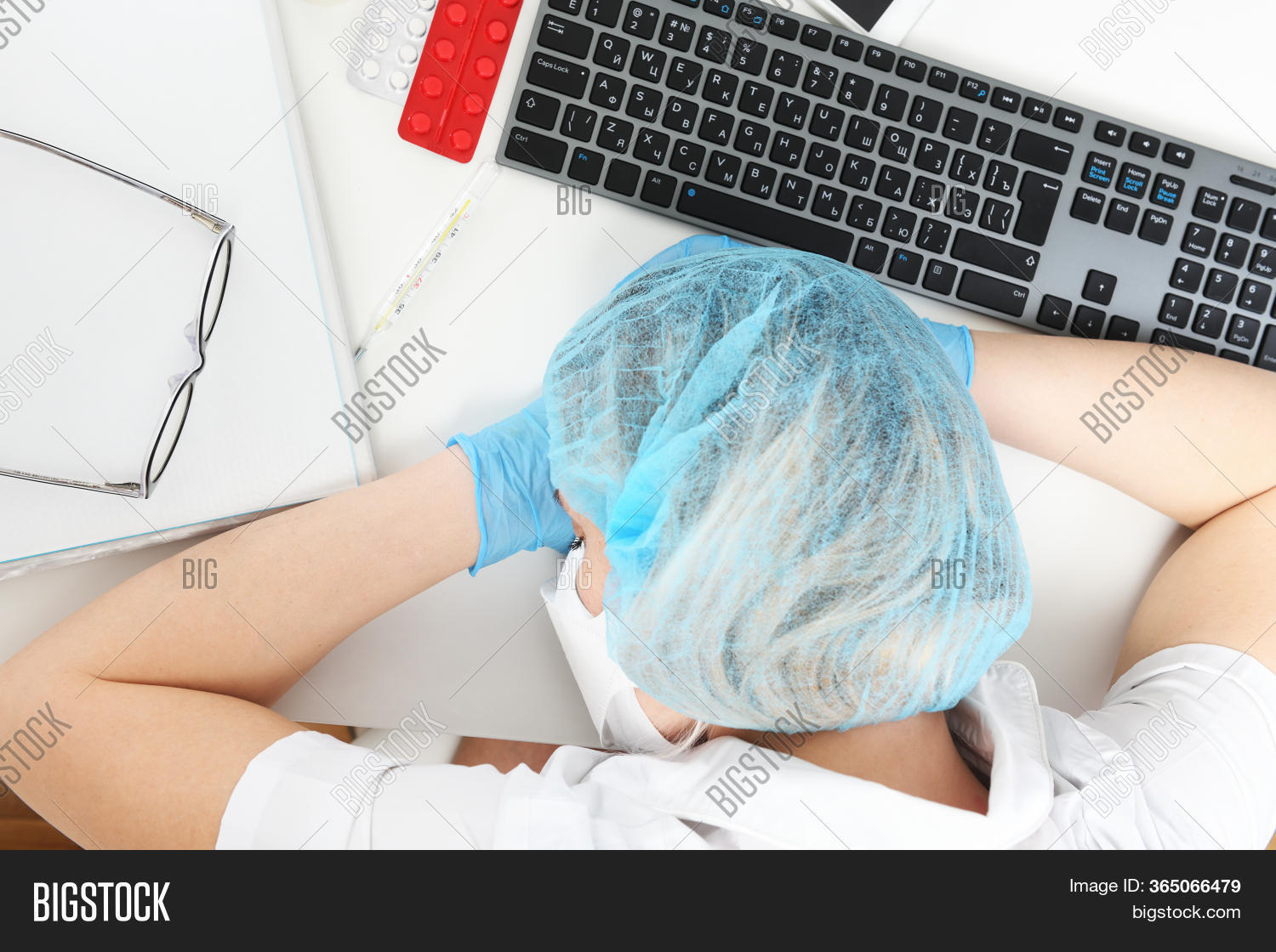 Top View Tired Doctor Image & Photo (Free Trial) | Bigstock