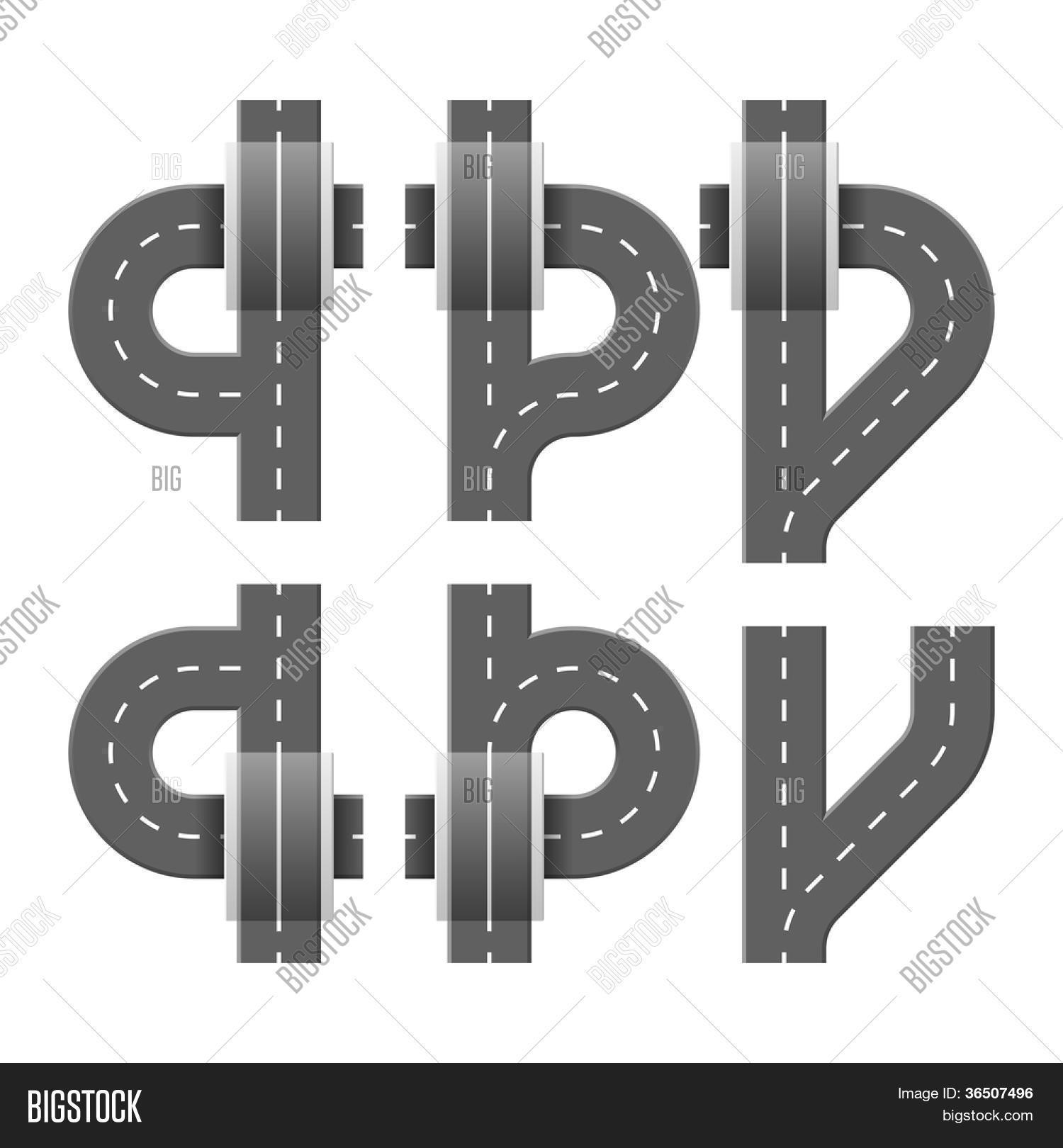 Road Elements. Vector Vector & Photo (Free Trial) | Bigstock