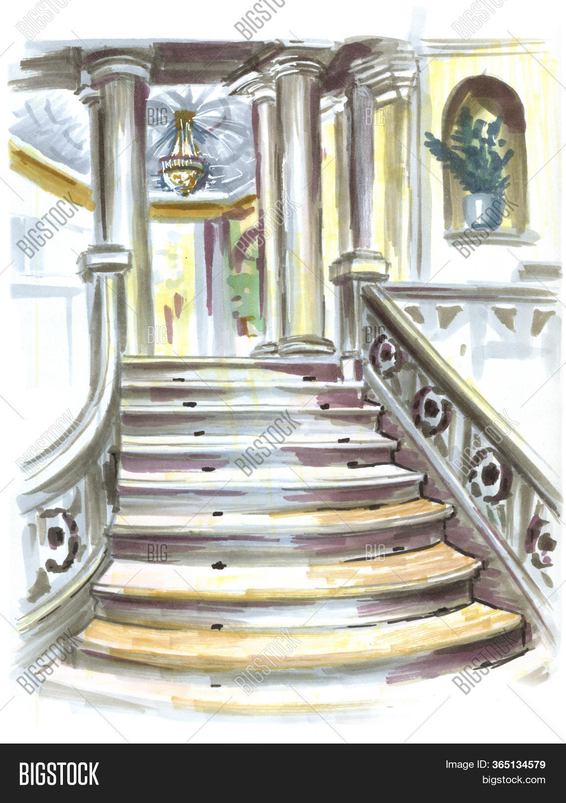 Palace Staircase Drawing