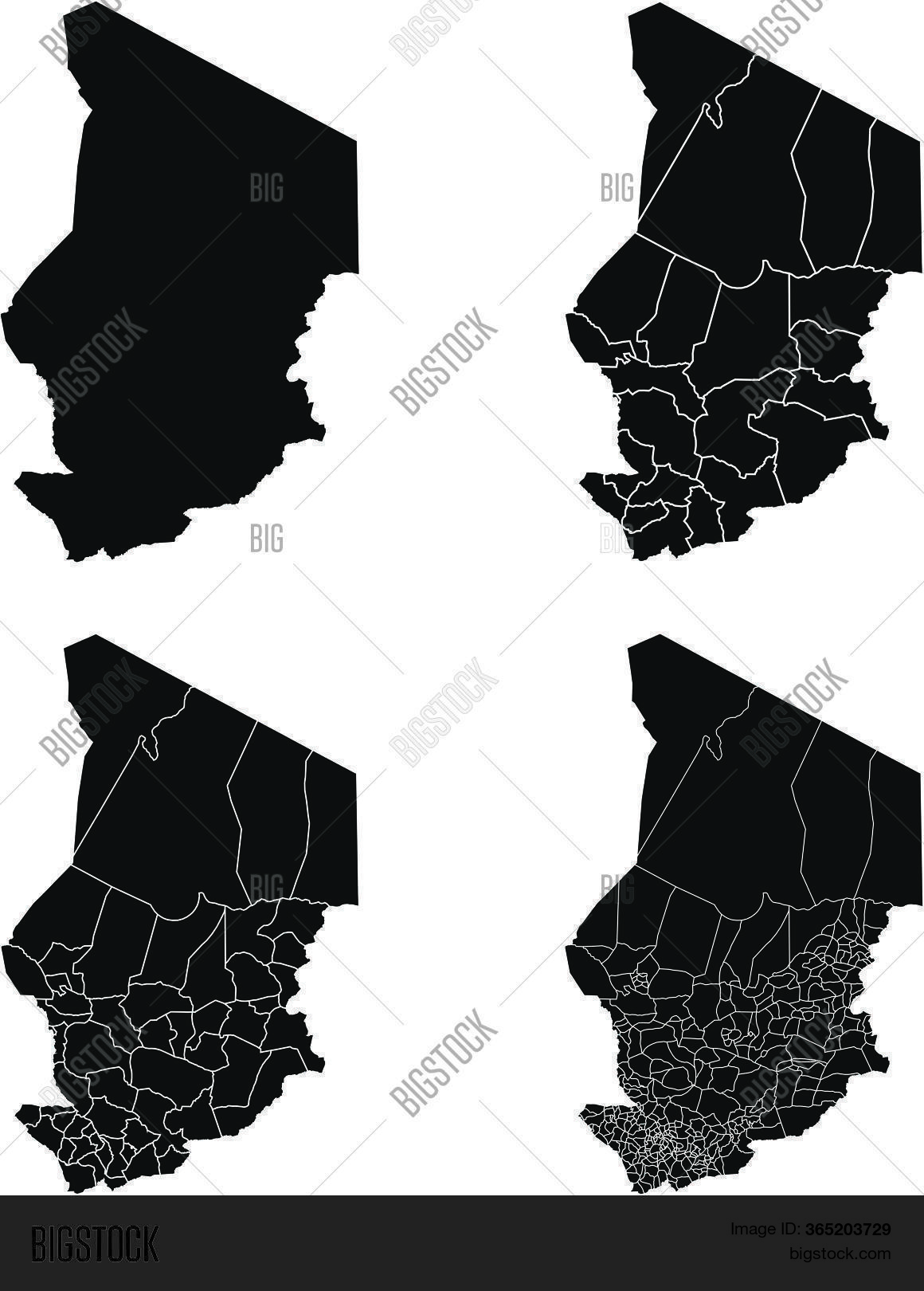 Chad Vector Maps Vector & Photo (Free Trial) | Bigstock