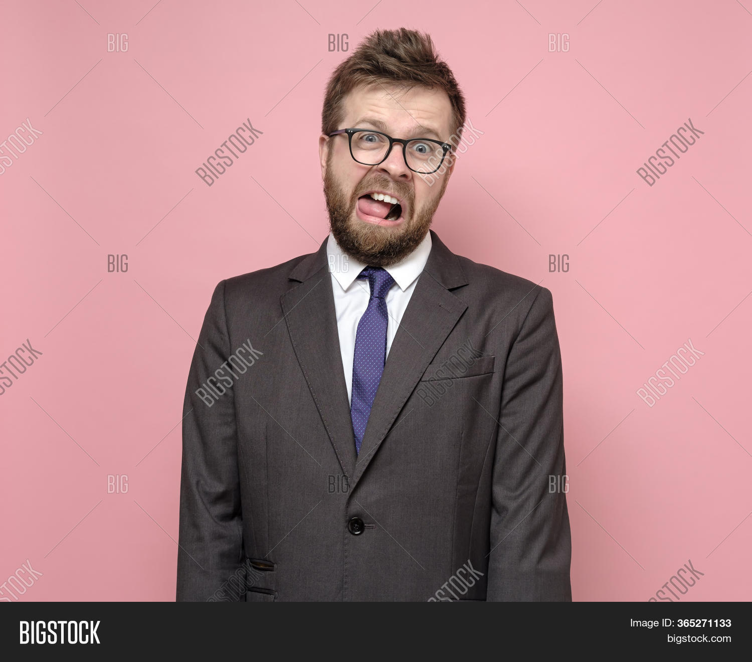 Crazy Man Glasses Suit Image & Photo (Free Trial) | Bigstock