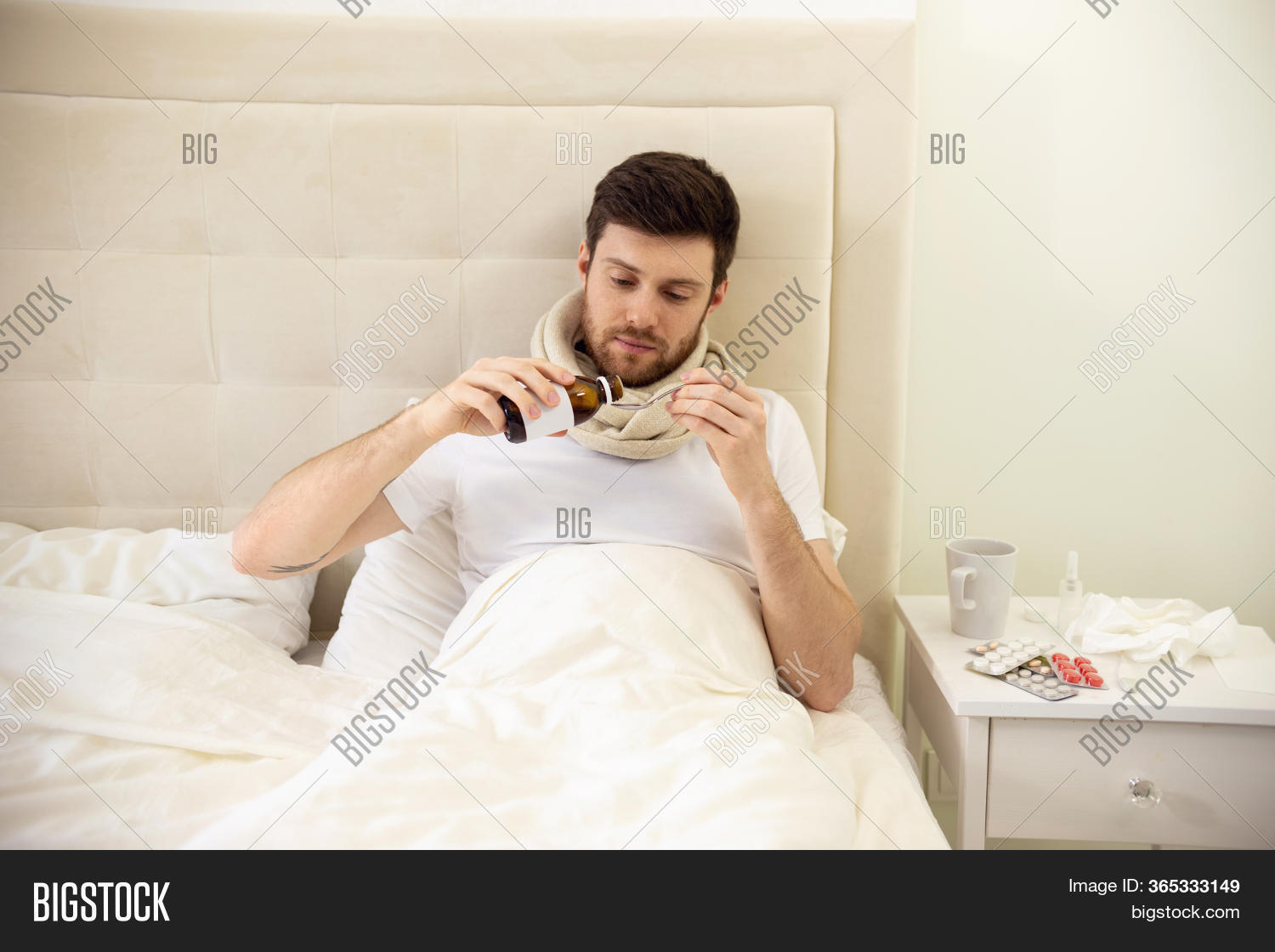 Man Drinking Cough Image & Photo (Free Trial) | Bigstock