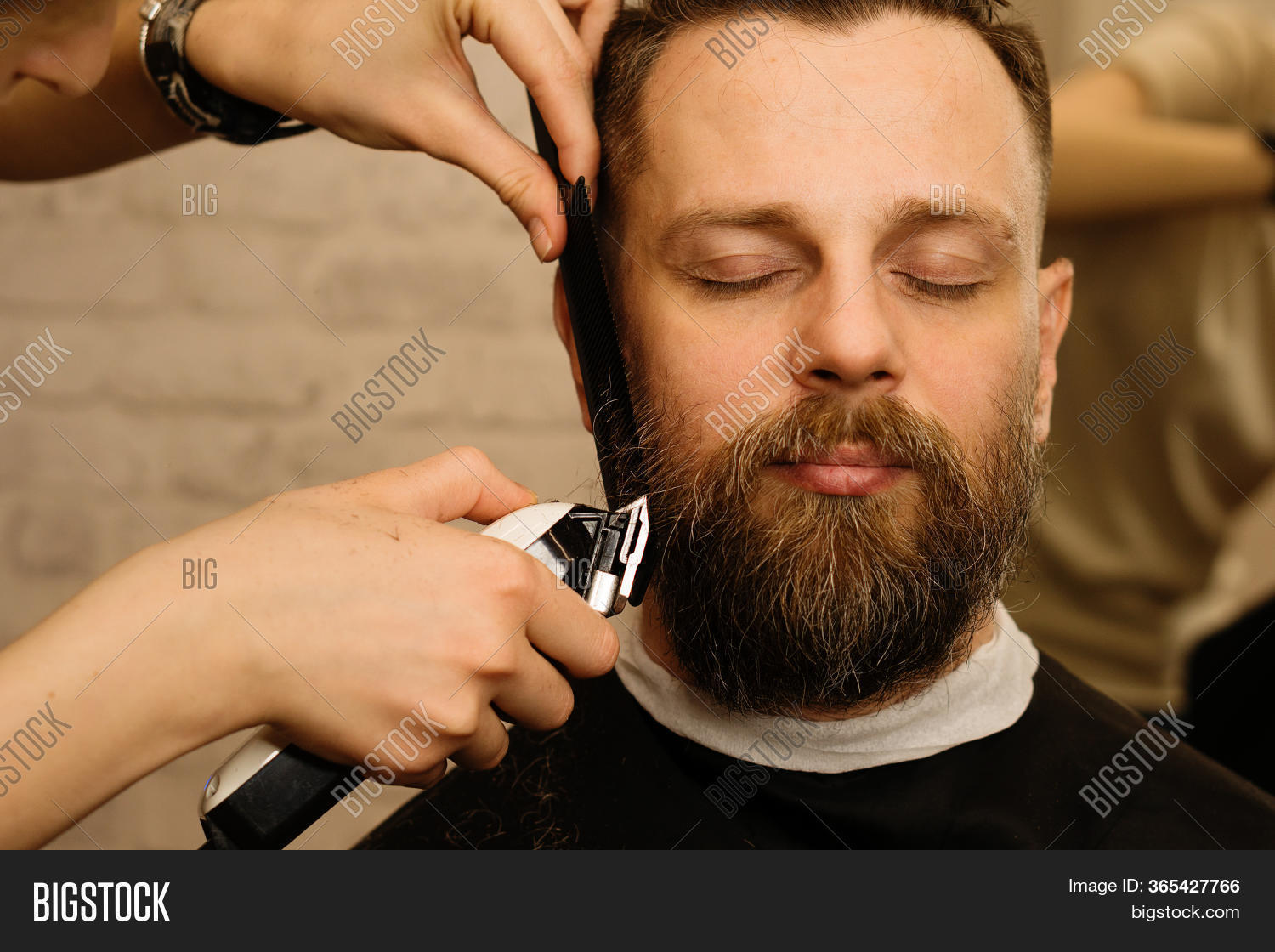 Barber Trimming Beard Image & Photo (Free Trial) | Bigstock