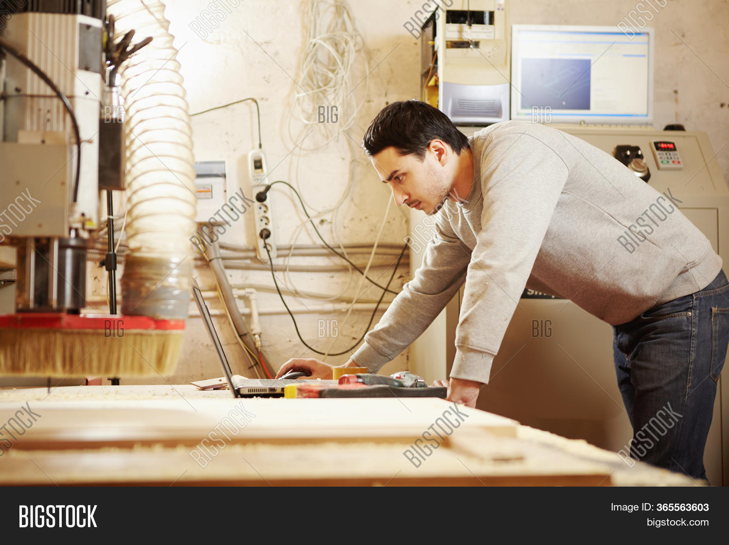 Man Sets Program Cnc Image & Photo (Free Trial) | Bigstock