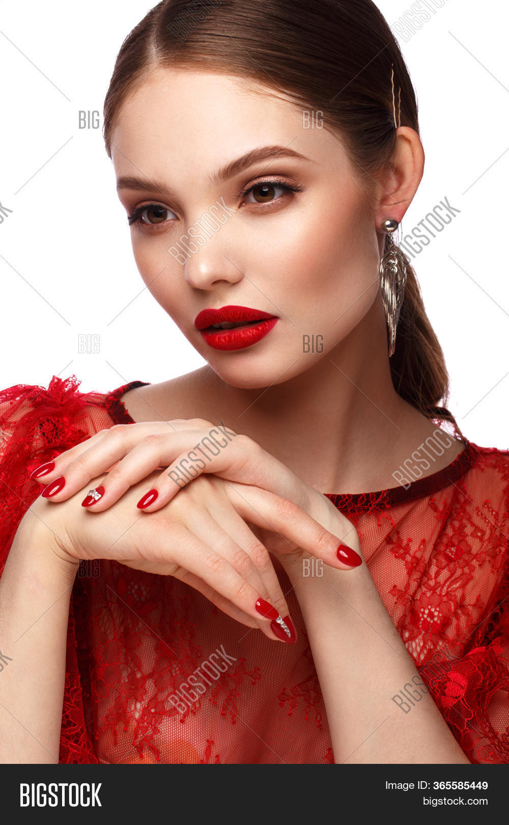 Beautiful Girl Red Image & Photo (Free Trial) | Bigstock