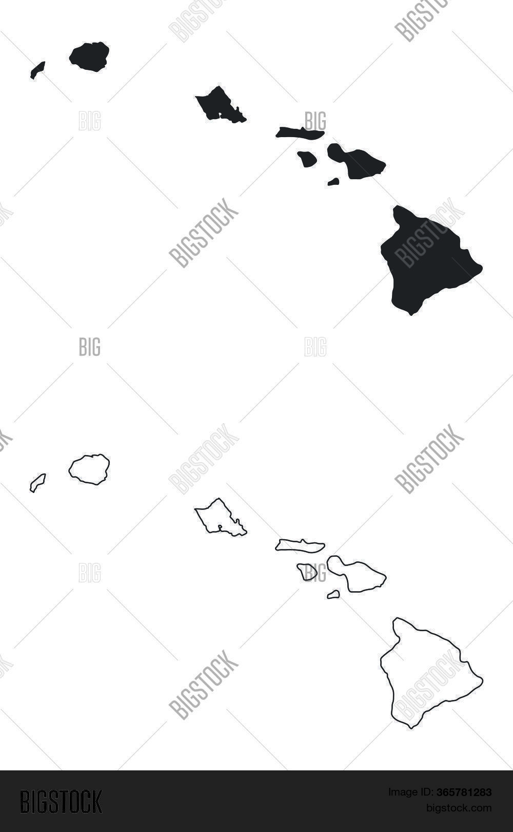 Hawaii Hi State Map Vector & Photo (Free Trial) | Bigstock