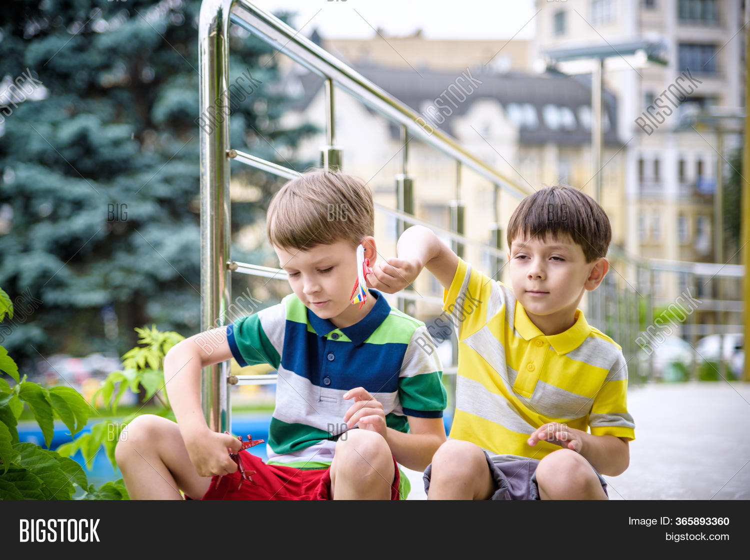 Happy Two Brother Kids Image & Photo (Free Trial) | Bigstock